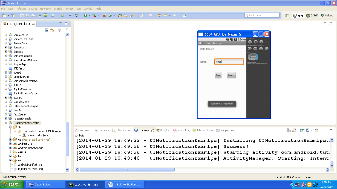Listening To Ui Notifications In Android Android Programming By Wideskills